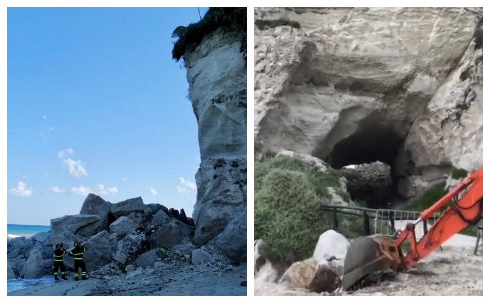 A Tropea un nuovo crollo: massi giù dal costone all'interno della ...